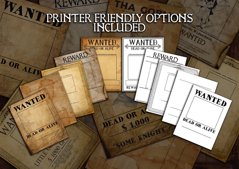Editable Wanted Sign Printable PDF Template DND Roleplaying Bounty Add ...