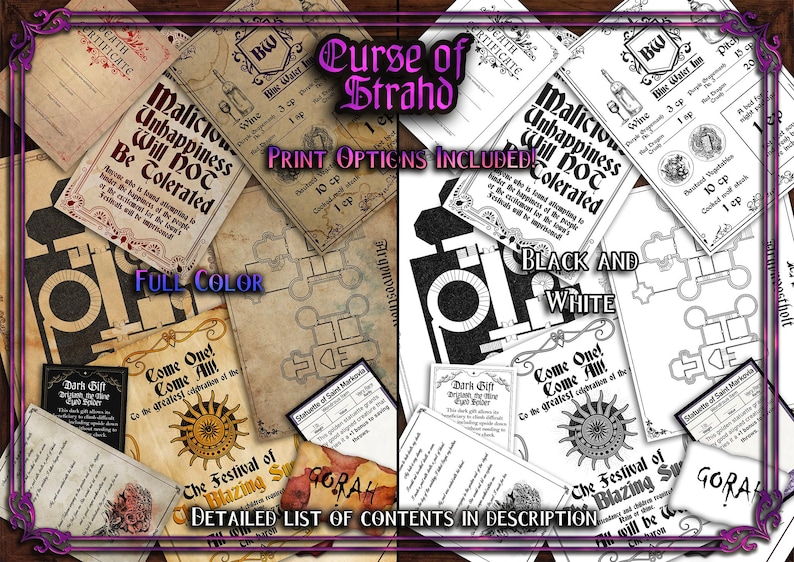 Curse of Strahd D&D Handouts: 140+ Printable Immersive Letters, Scrolls ...
