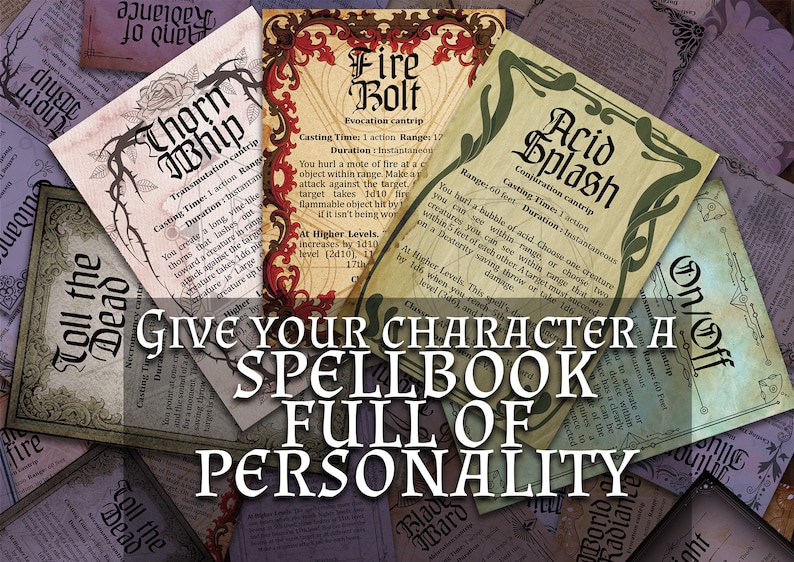 Dnd Spell Cantrip Cards: 50 Printable Spell Scrolls (PDF) - Etsy