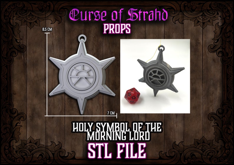 Curse of Strahd 3D Printable Prop Holy Symbol of the Morning Lord STL ...
