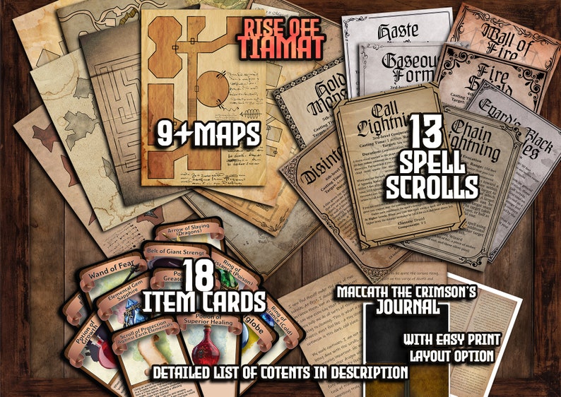 Rise of Tiamat 40 + D&D Handouts and Assets Bundle - Dnd - Dungeons and ...