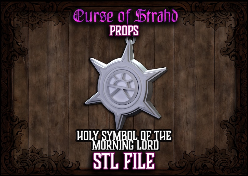 Curse of Strahd 3D Printable Prop Holy Symbol of the Morning Lord STL ...