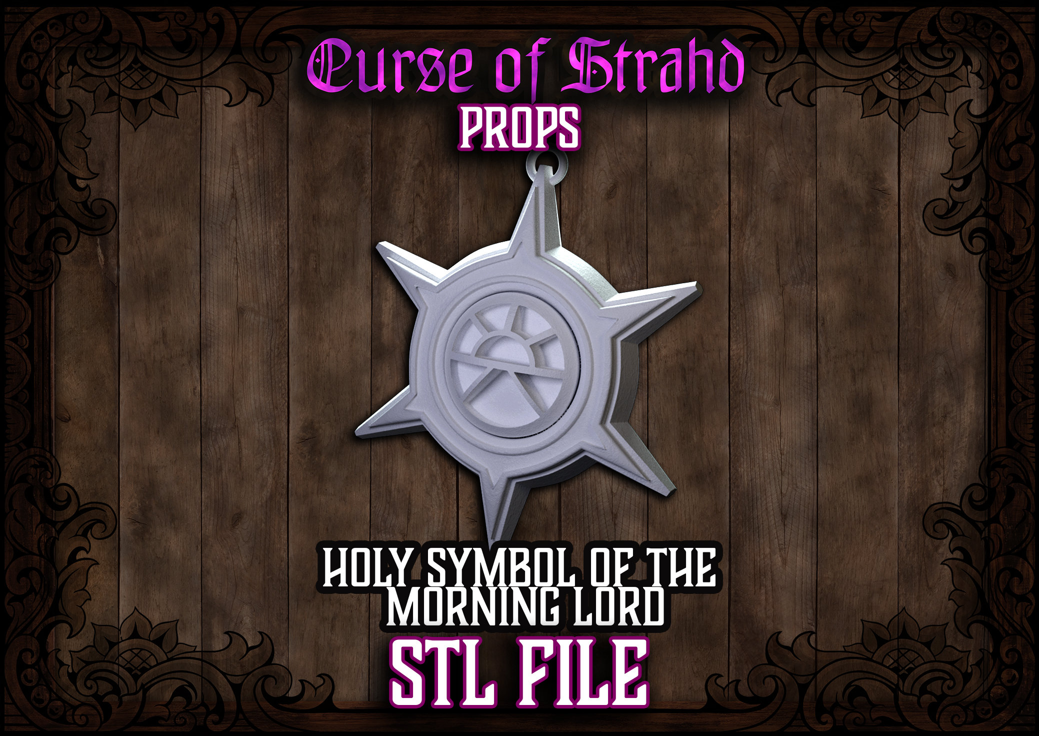 Curse of Strahd 3D Printable Prop Holy Symbol of the Morning Lord STL ...