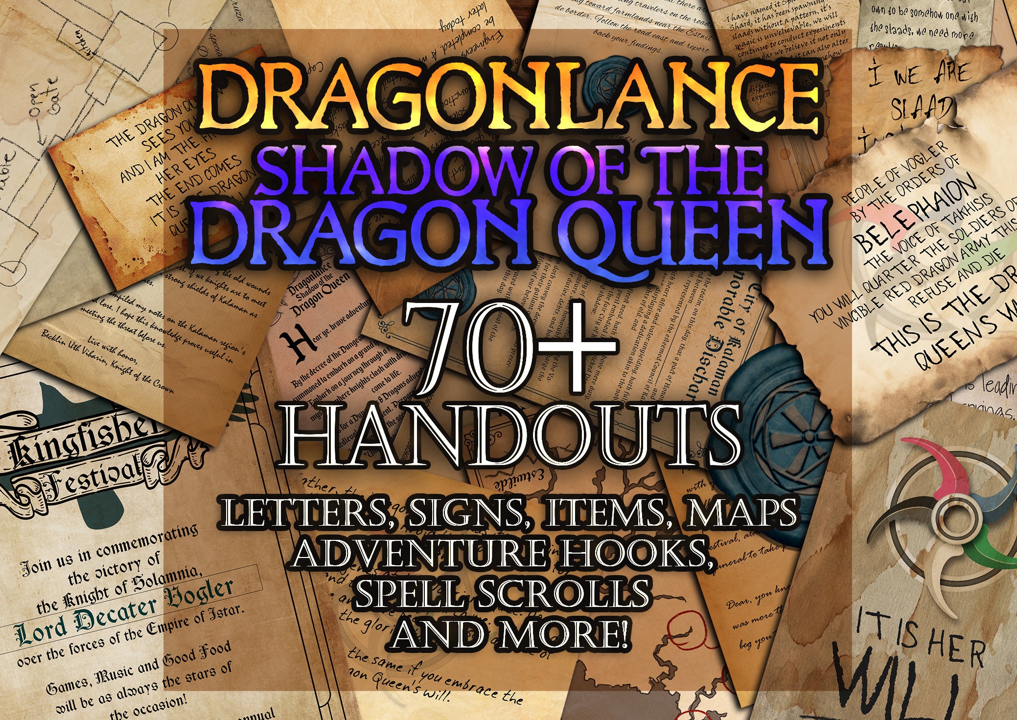 Dragonlance Shadow of the Dragon Queen 70 D&D Handouts and Assets ...