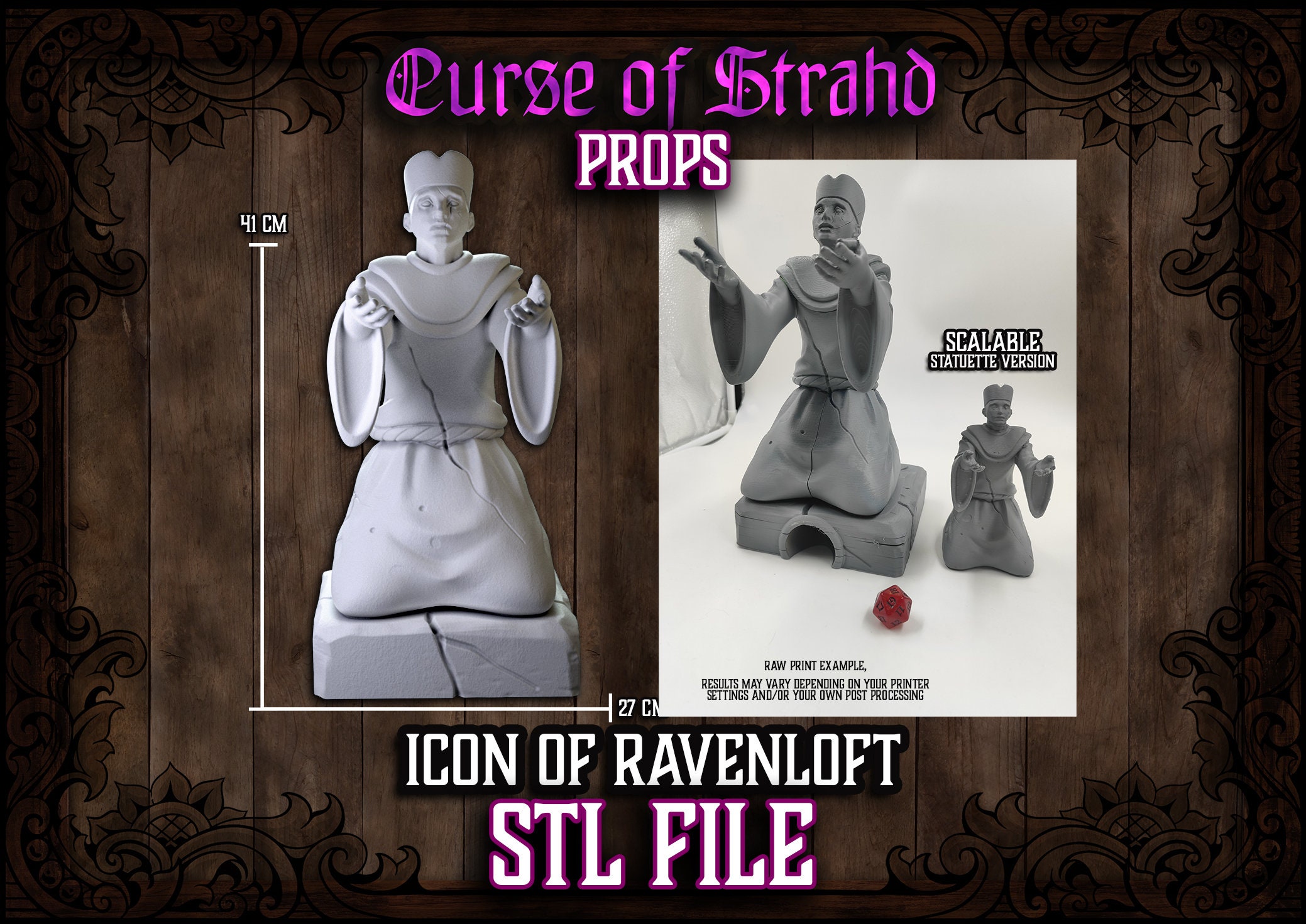 Curse of Strahd 3D Printable Prop - Icon of Ravenloft - Dice Tower ...