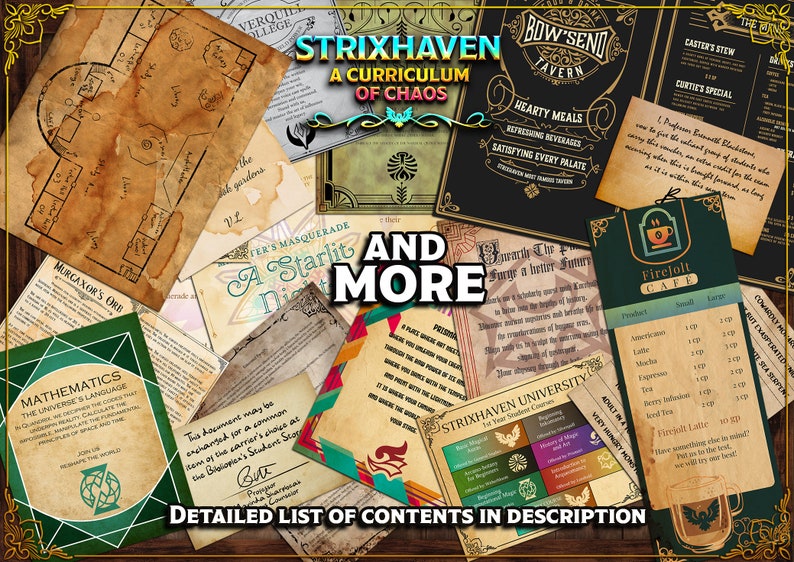Strixhaven D&D Handouts: 100+ Printable Immersive Letters, Scrolls and ...