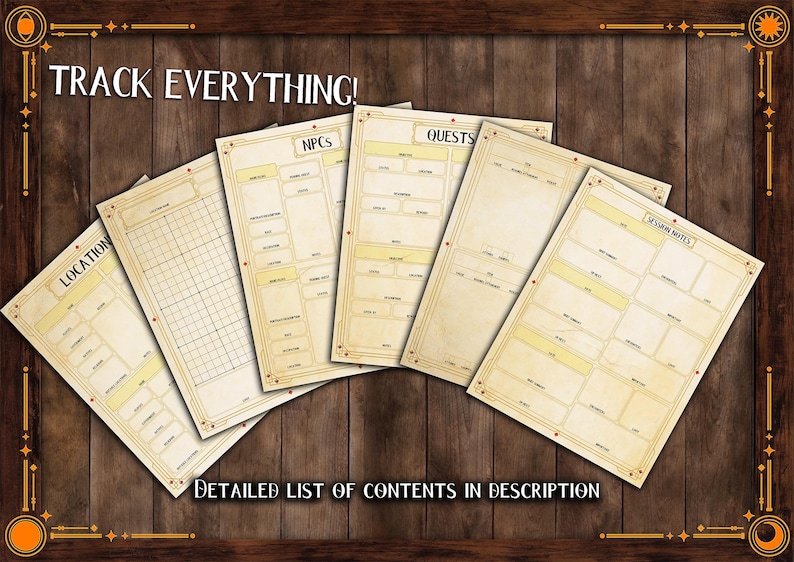 Dnd 5e Player Trackers Set: Inventory, Quests, Notes (fillable PDF) - Etsy