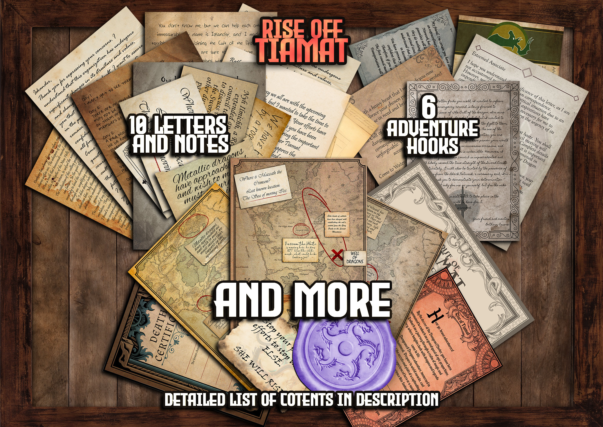 Rise of Tiamat 40 + D&D Handouts and Assets Bundle - Dnd - Dungeons and ...
