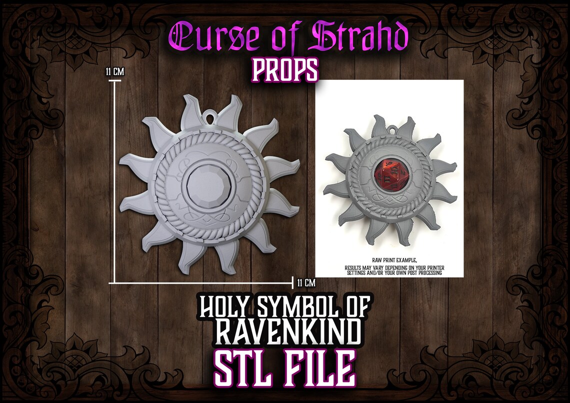 Curse of Strahd 3D Printable Prop Holy Symbol of Ravenkind STL FILES ...