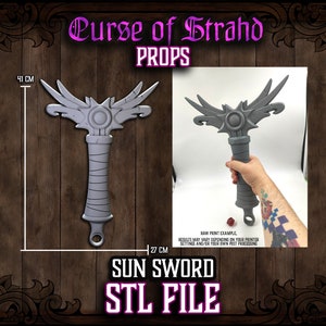 Curse of Strahd 3D Printable Props Set: Sunsword, Ravenkind Symbol (STL ...