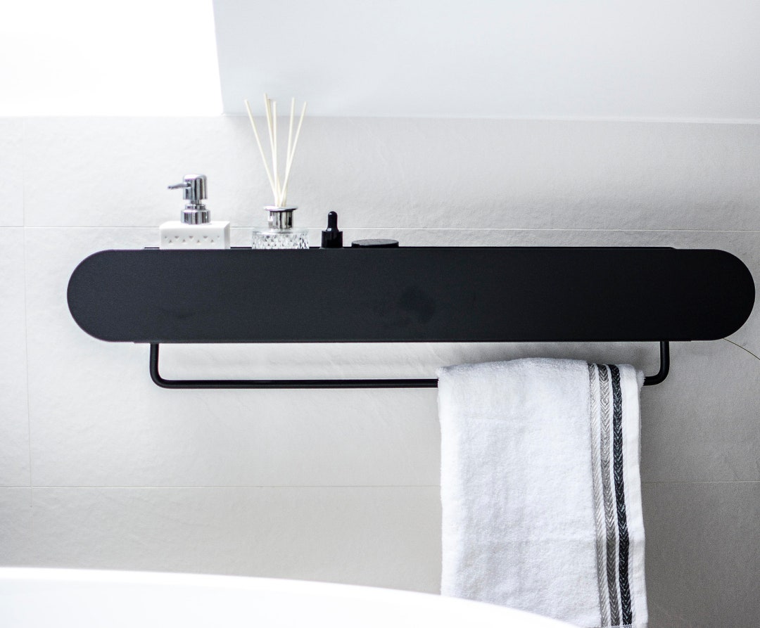 Modern Minimalistic Bathroom Metal Shelf, Loft, Industrial Shelf, Black ...