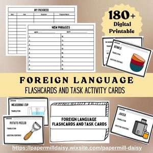 Foreign Language Flashcards and Activity Cards, Language Acquisition ...