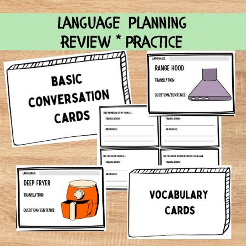 Foreign Language Flashcards and Activity Cards, Language Acquisition ...