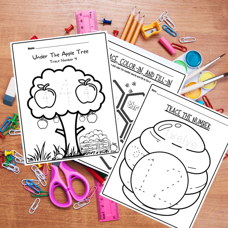 Number Tracing Worksheets, Basic Number Skills, Preschool Tracing ...