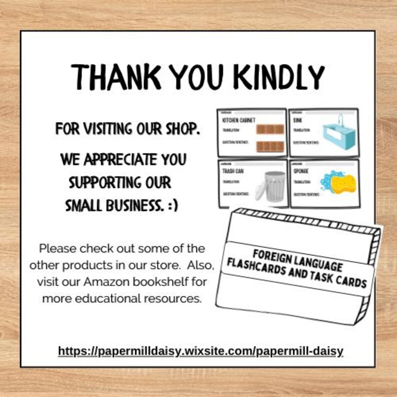 Foreign Language Flashcards and Activity Cards, Language Acquisition ...