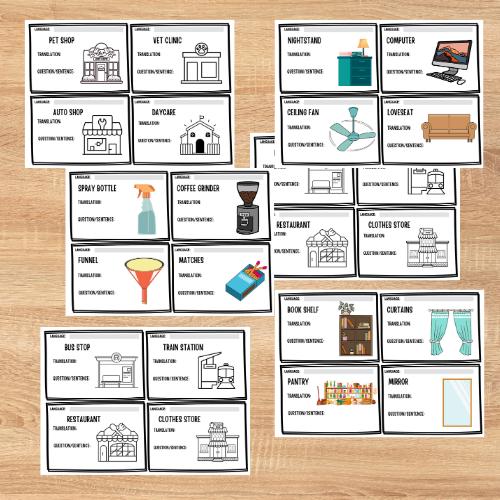 Foreign Language Flashcards and Activity Cards, Language Acquisition ...