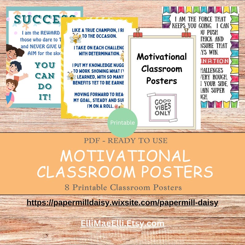 Motivational Classroom Posters, Educational Wall Decor, Test Day ...