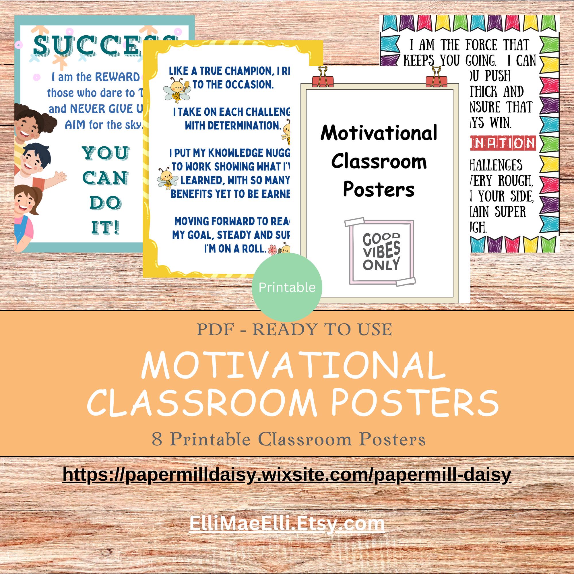 Motivational Classroom Posters, Educational Wall Decor, Test Day ...