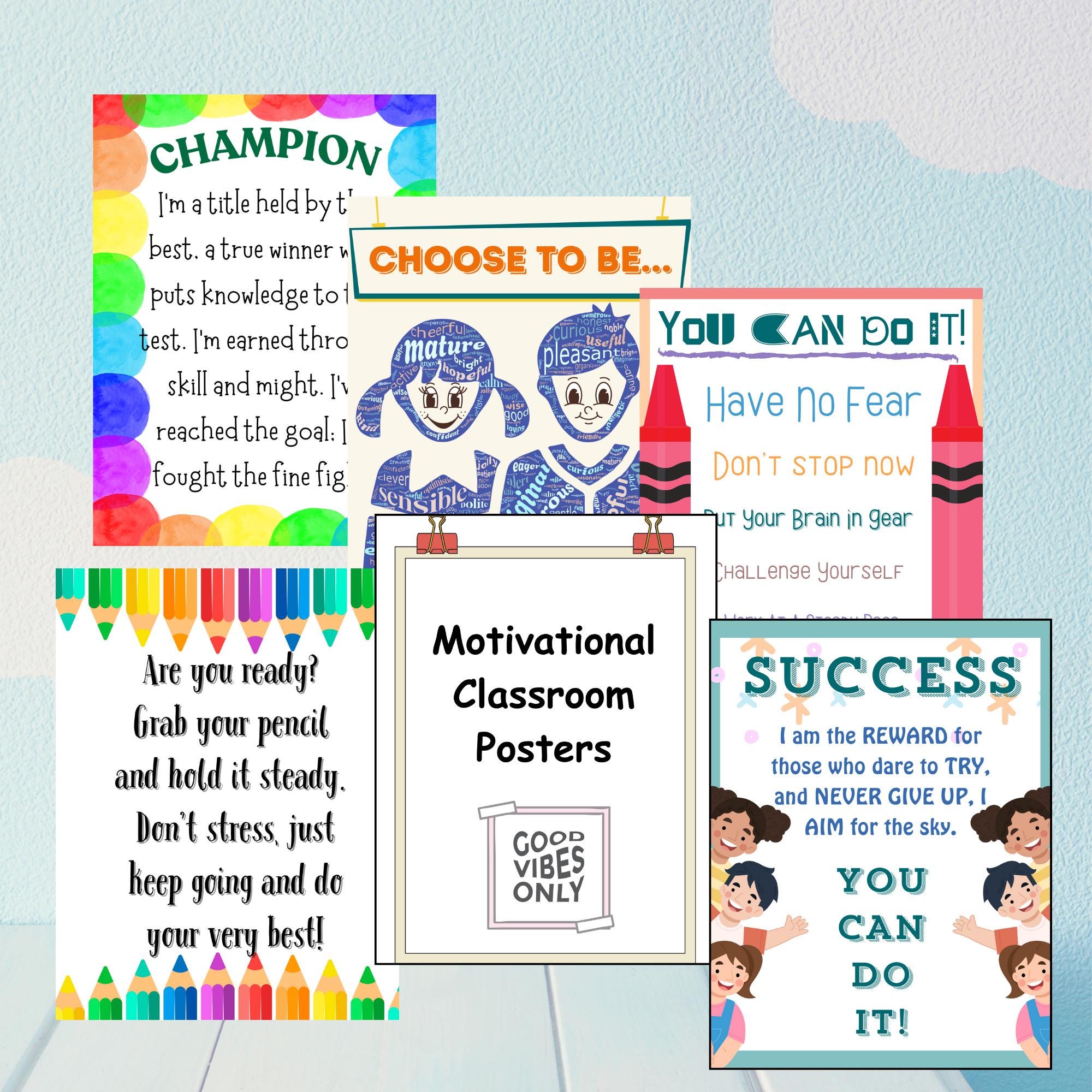 Motivational Classroom Posters, Educational Wall Decor, Test Day ...