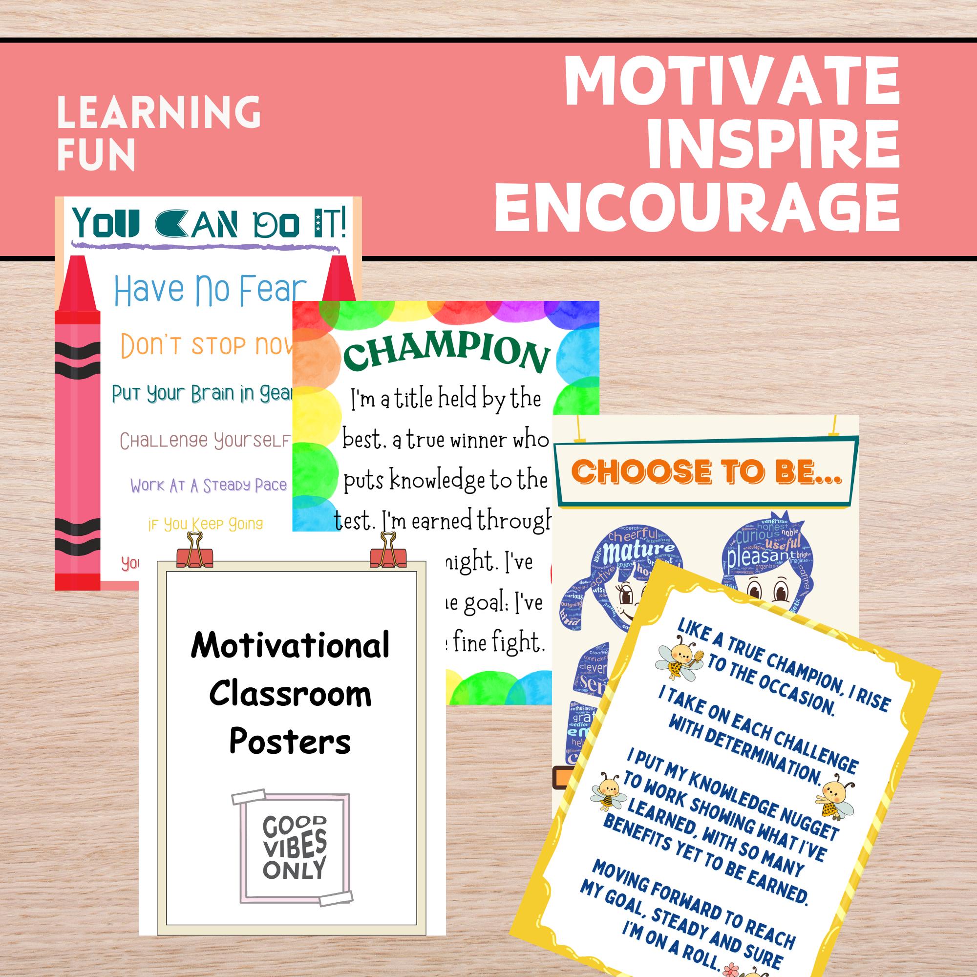 Motivational Classroom Posters, Educational Wall Decor, Test Day ...