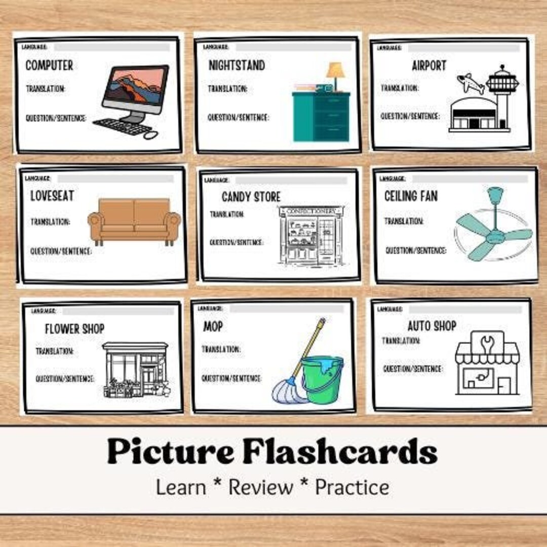 Foreign Language Flashcards and Activity Cards, Language Acquisition ...