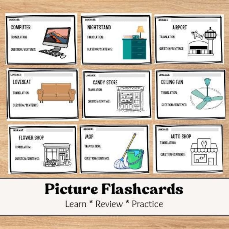 Foreign Language Flashcards and Activity Cards, Language Acquisition ...