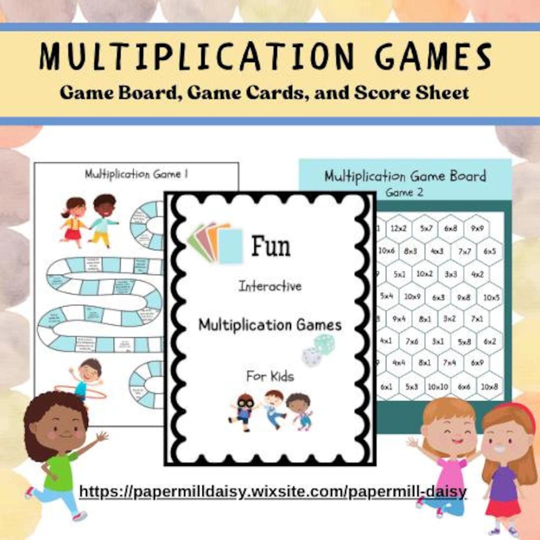Fun Multiplication Board Games for Kids, Printable Math Game ...