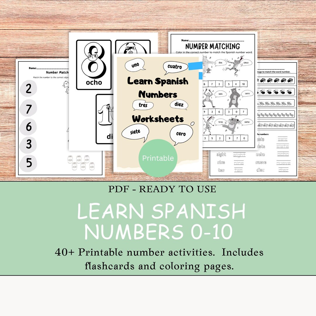 Spanish-english Worksheets, Spanish Numbers 0-10 Worksheets, Spanish ...
