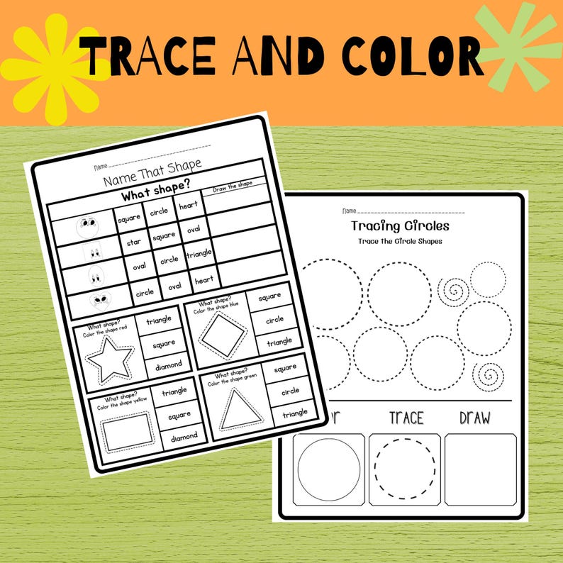 Basic Shape Tracing, Preschool Shape Tracing, Kindergarten Shapes ...