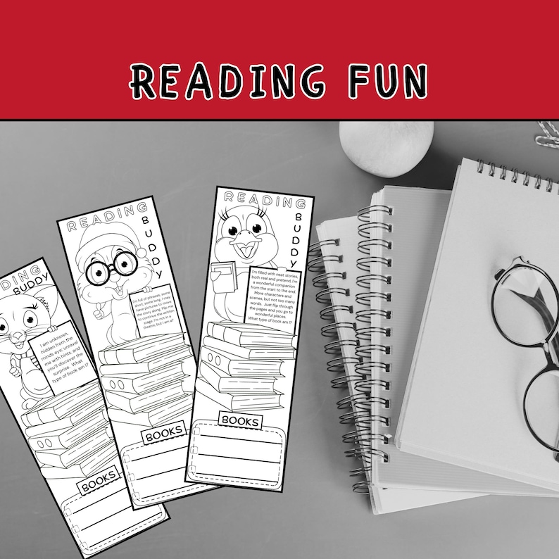 Coloring Reading Bookmarks for Kids, Custom, Summer Reading Bookmark ...