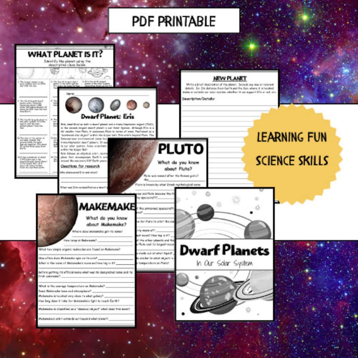 Science Worksheets Dwarf Planets. Learn About Our Solar System Elementary, Middle School ...