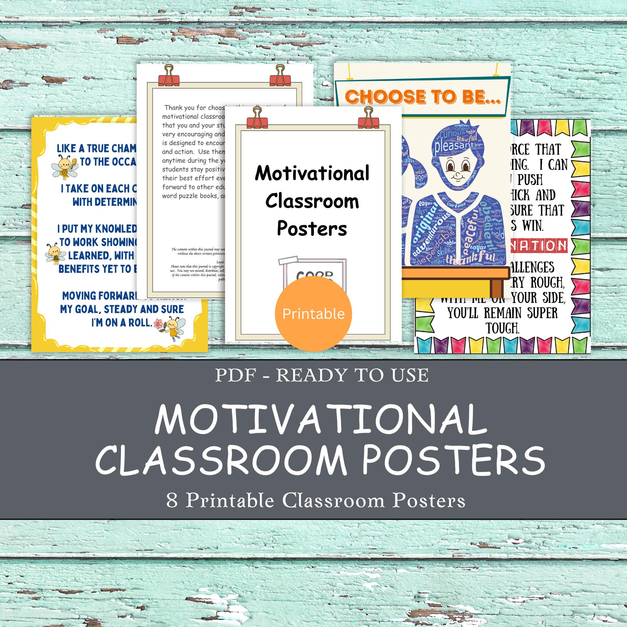 Motivational Classroom Posters, Educational Wall Decor, Test Day ...