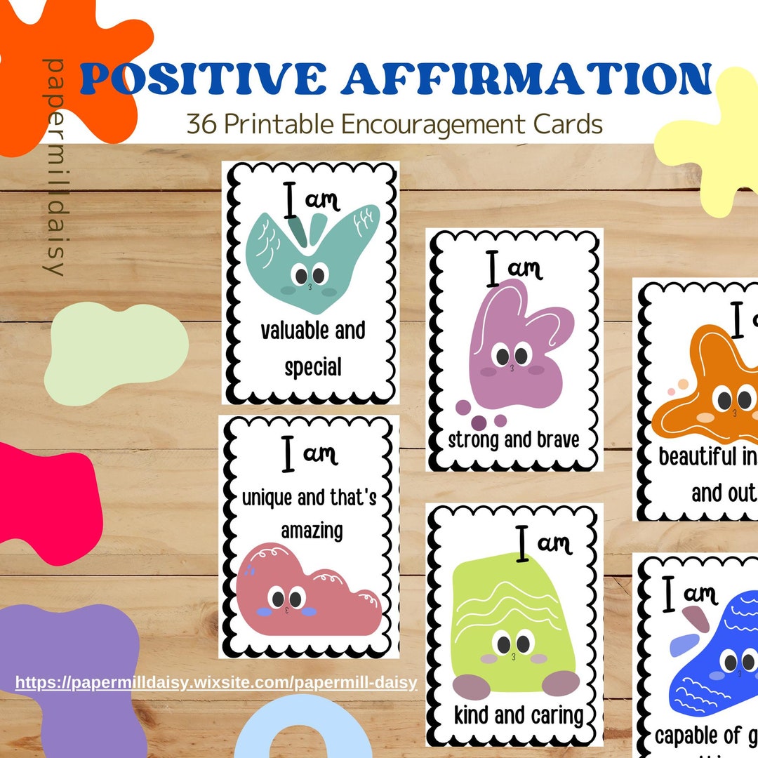 Positive Affirmation Cards for Kids 36 Printable Affirmation Cards ...