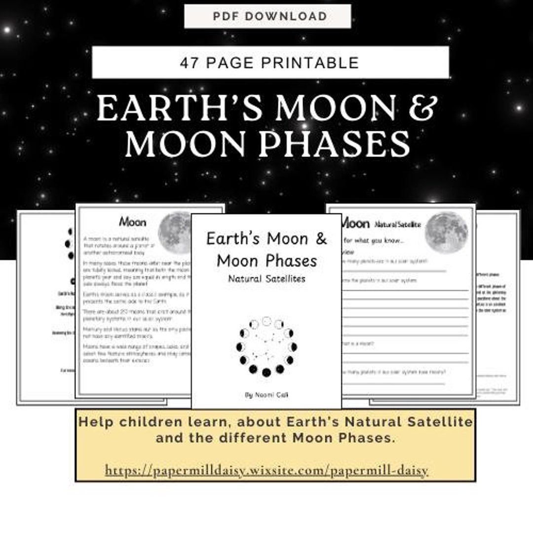 Science Worksheets for Kids, Moon Phases Activities, Earth's Natural ...