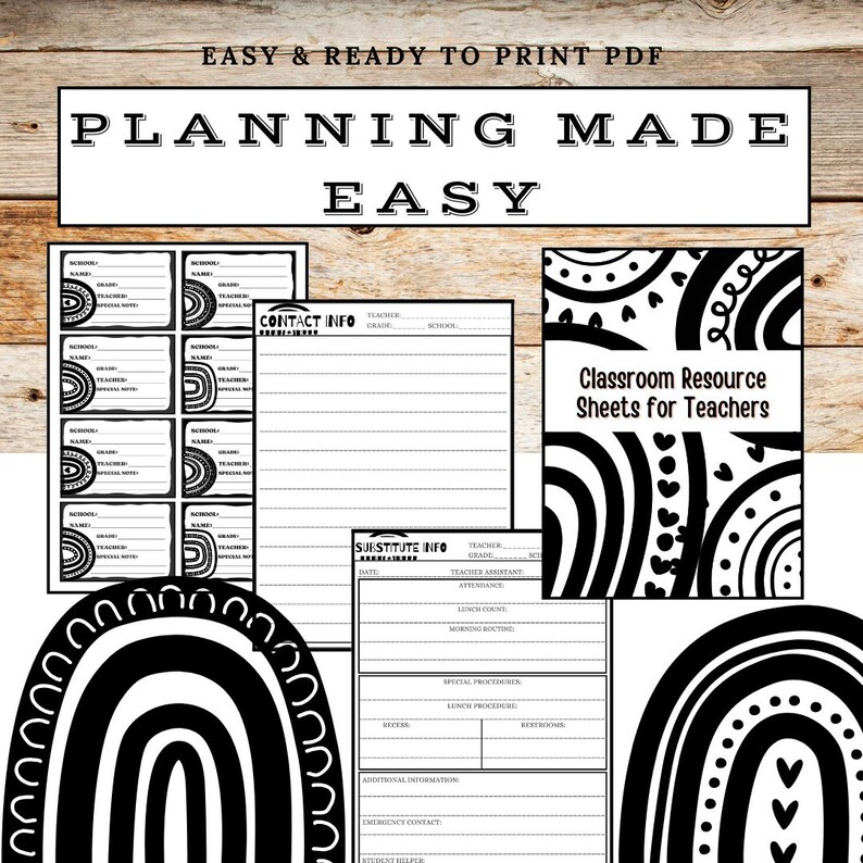 Back to School Teacher Resource Sheets, Classroom Organization ...