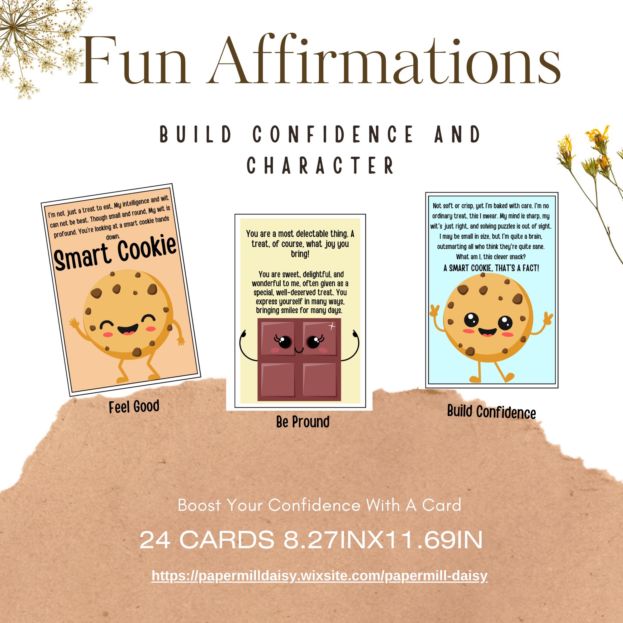 Positive Affirmation Cards for Kids - 24 Printable Affirmation Cards ...
