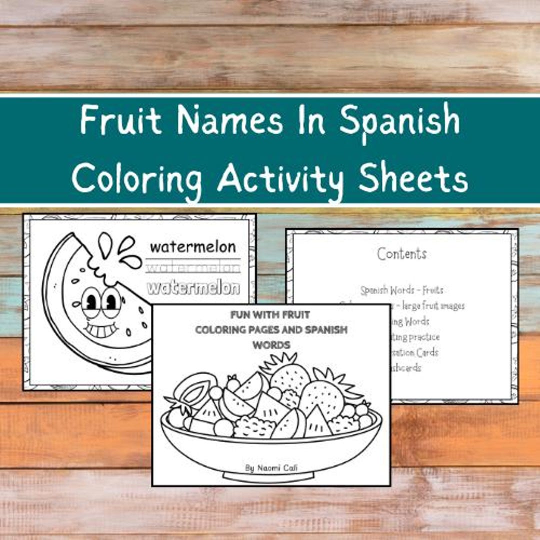 Spanish Name for Fruits, Spanish Words, Handwriting Practice, Kids ...