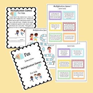 Fun Multiplication Board Games for Kids, Printable Math Game ...