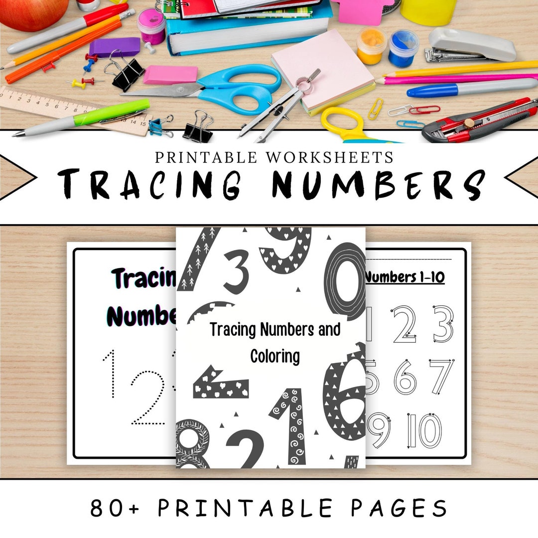 Number Tracing Worksheets, Basic Number Skills, Preschool Tracing ...