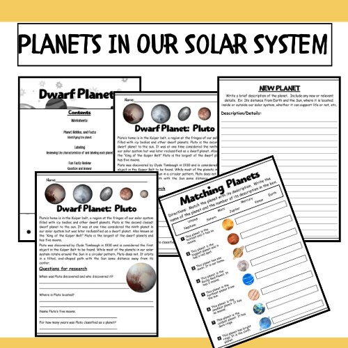 Science Worksheets Dwarf Planets. Learn About Our Solar System ...