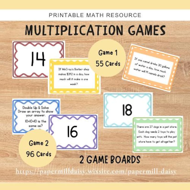 Math Learning Game, Multiplication Games for Kids, Printable Math Games ...