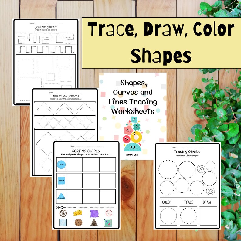 Basic Shape Tracing, Preschool Shape Tracing, Kindergarten Shapes ...