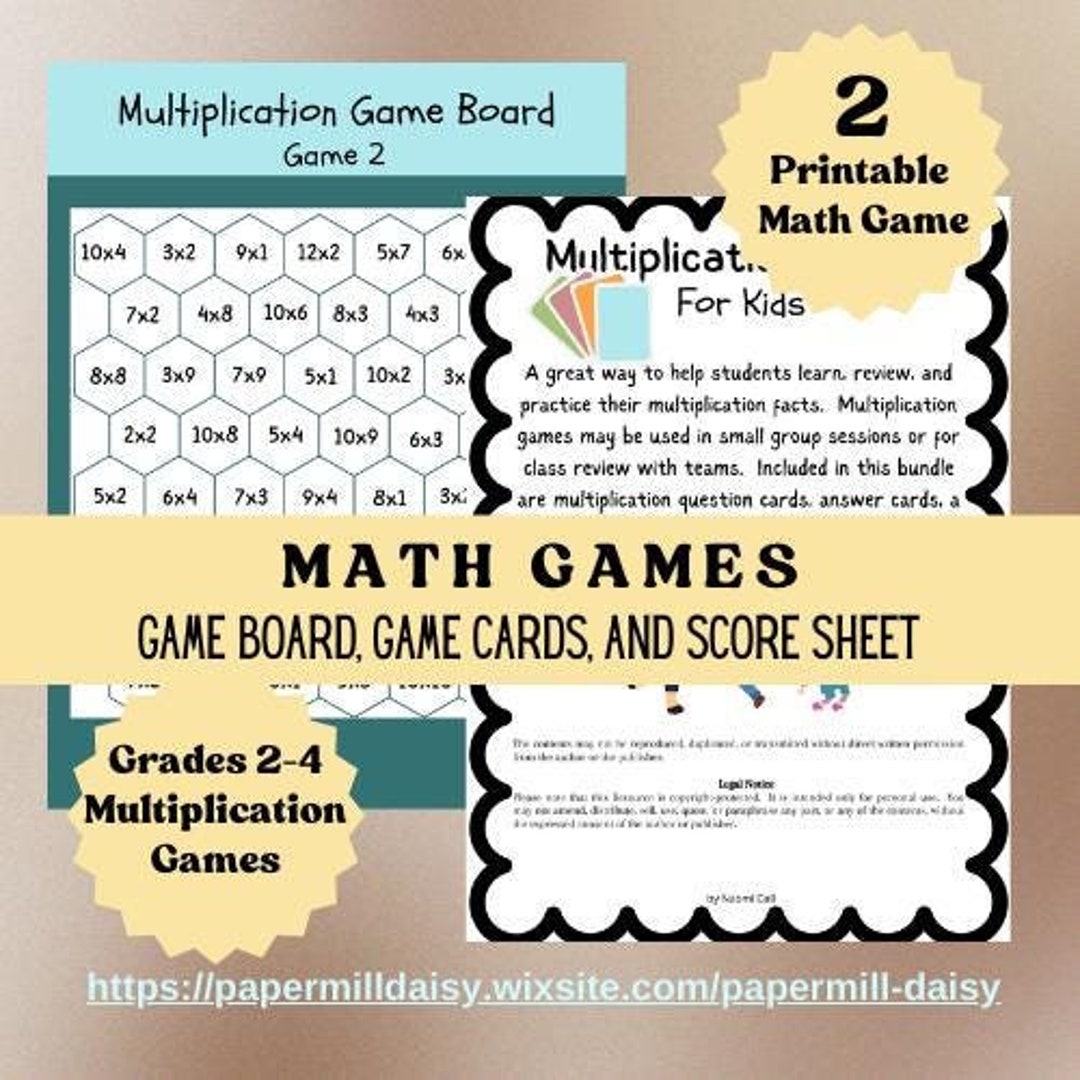 Math Learning Game, Multiplication Games for Kids, Printable Math Games ...