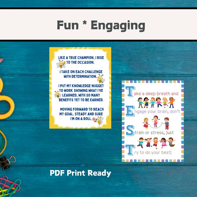 Motivational Classroom Posters, Educational Wall Decor, Test Day ...