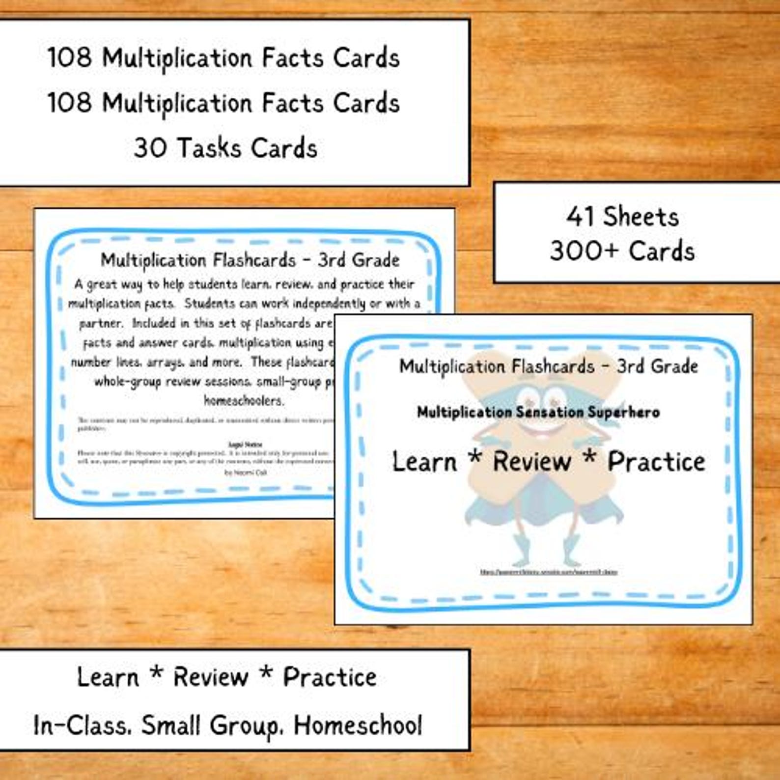 Multiplication Flashcards for Kids, Basic Math Skills, Single Digital ...
