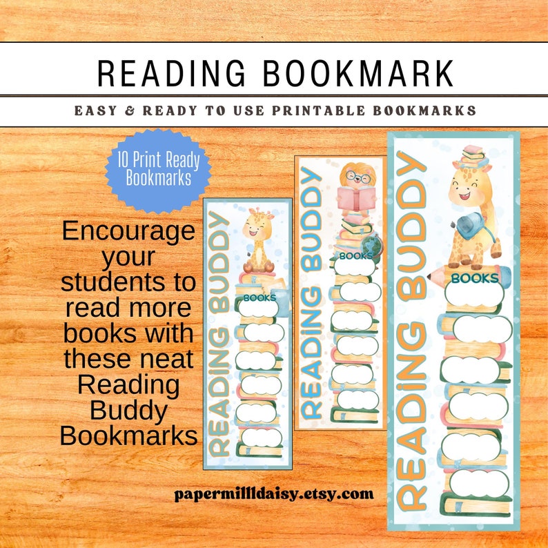 Reading Bookmark for Kids, Printable Bookmarks, Handmade Animal ...