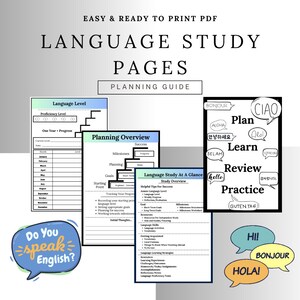 Language Study Planner, Guided Journal for Learning A Foreign Language ...