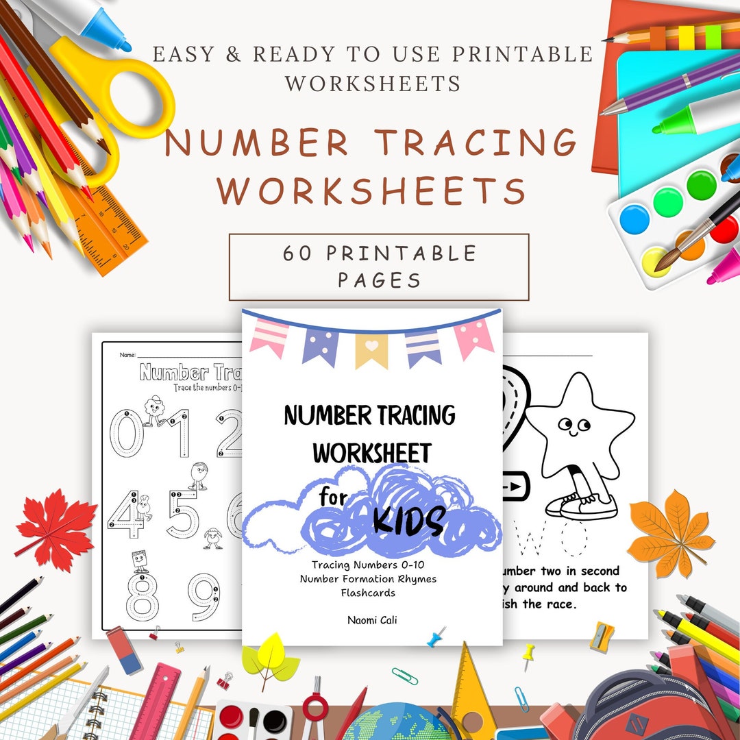Preschool Kindergarten Number Worksheets, Number Tracing for Kids ...
