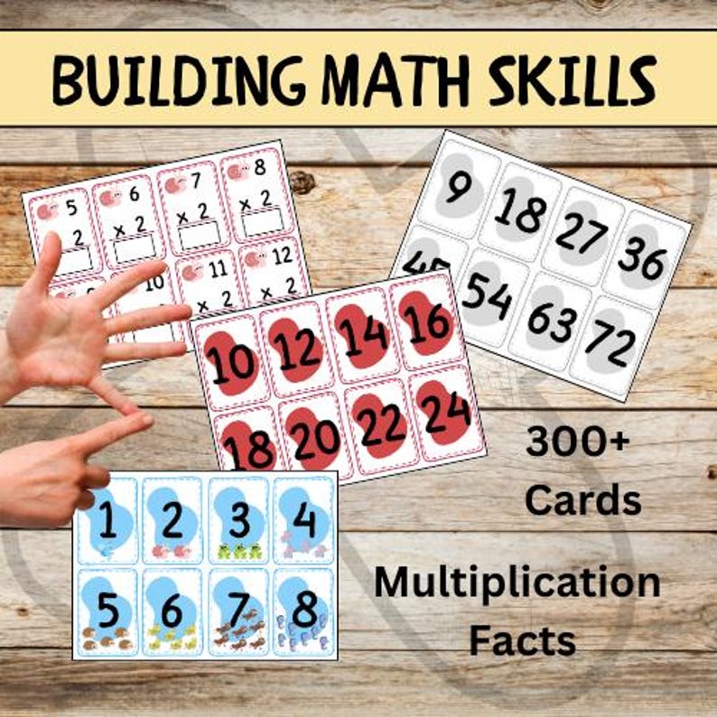 Multiplication Flashcards for Kids, Basic Math Skills, Single Digital ...