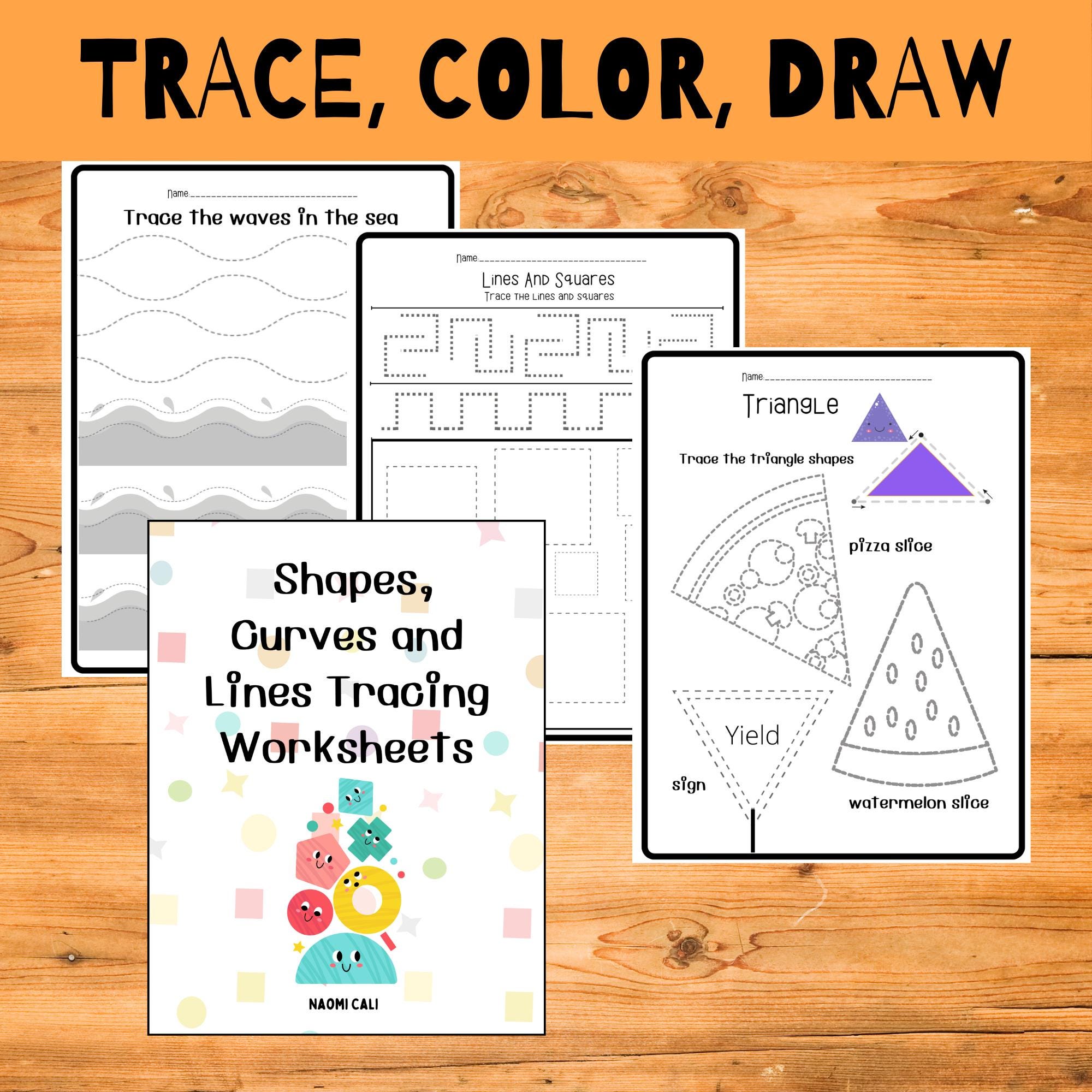 Basic Shape Tracing, Preschool Shape Tracing, Kindergarten Shapes ...